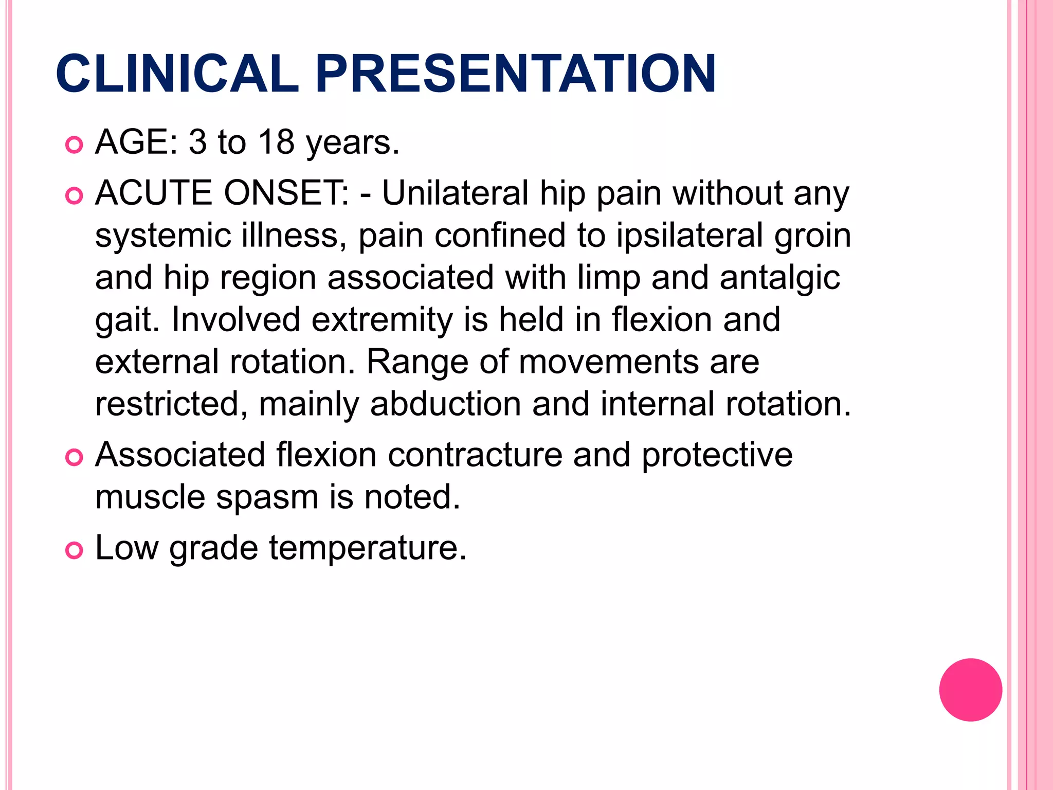 Transient synovitis of the hip | PPTX