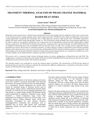 Transient thermal analysis of phase change material based heat sinks | PDF | Physics | Science