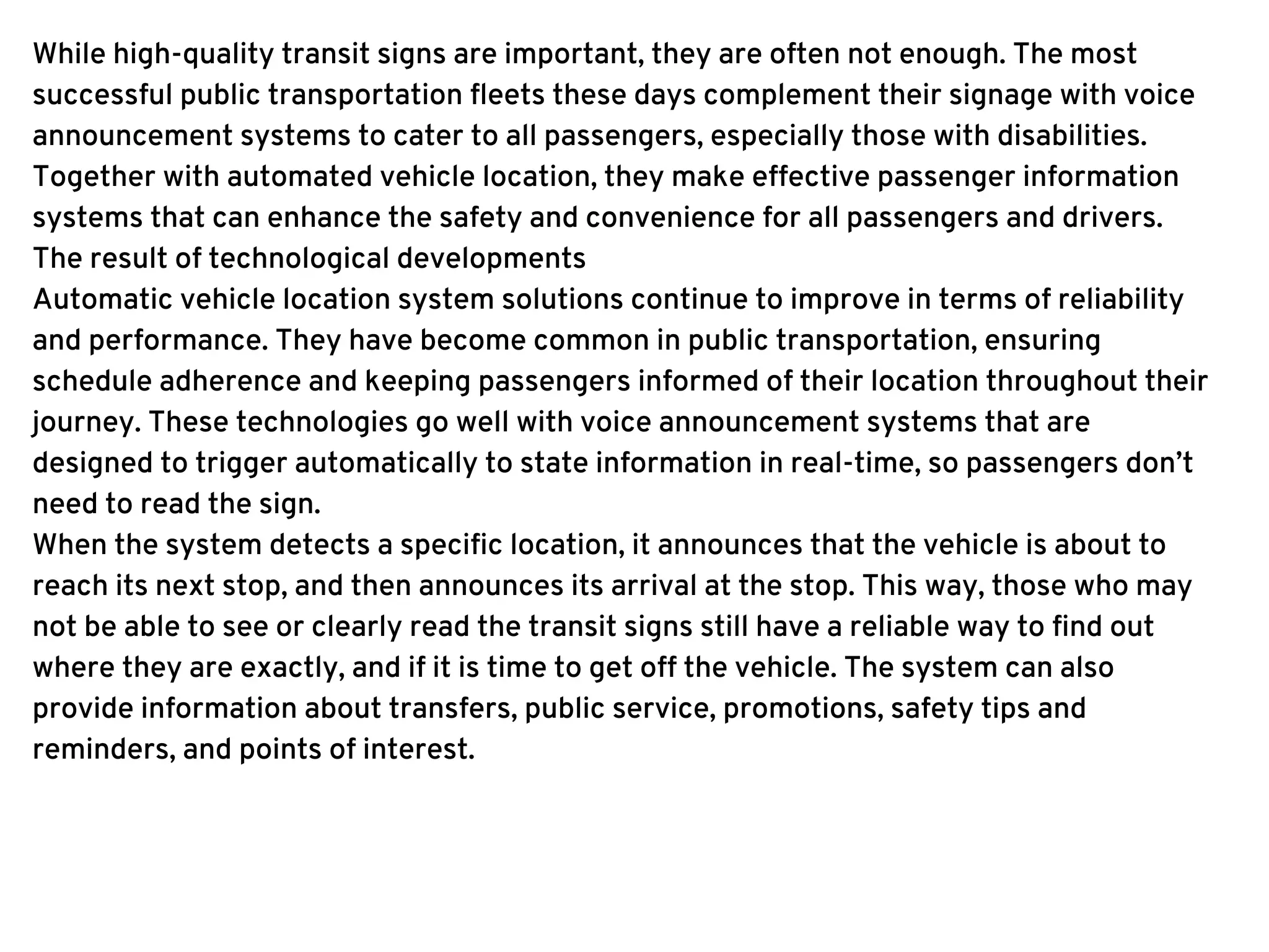 Transign voice announcement system | PDF