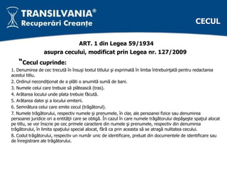 Transilvania recuperari creante instrumentele de plata | PDF