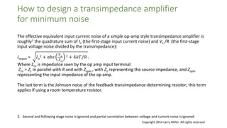 How to design a noise-optimized transimpedance amplifier (photodetector, photodiode) amplifier ...