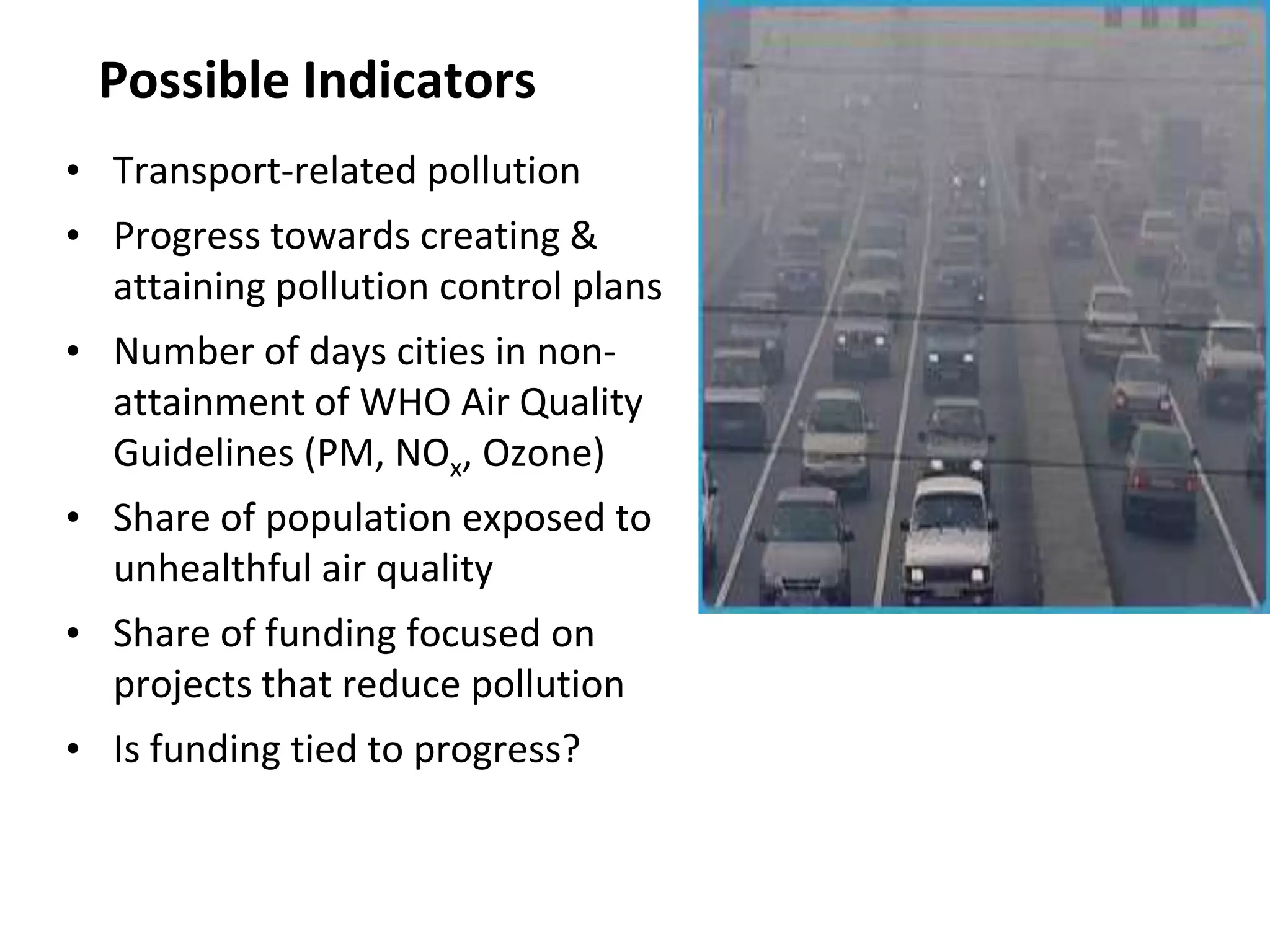 Defining Sustainable Mobility, Indicators and Targets | PPT Defining Sustainable Mobility, Indicators and Targets | PPT