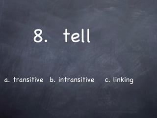 English Verb Grammar - Transitive, Intransitive, or Linking? | PPT