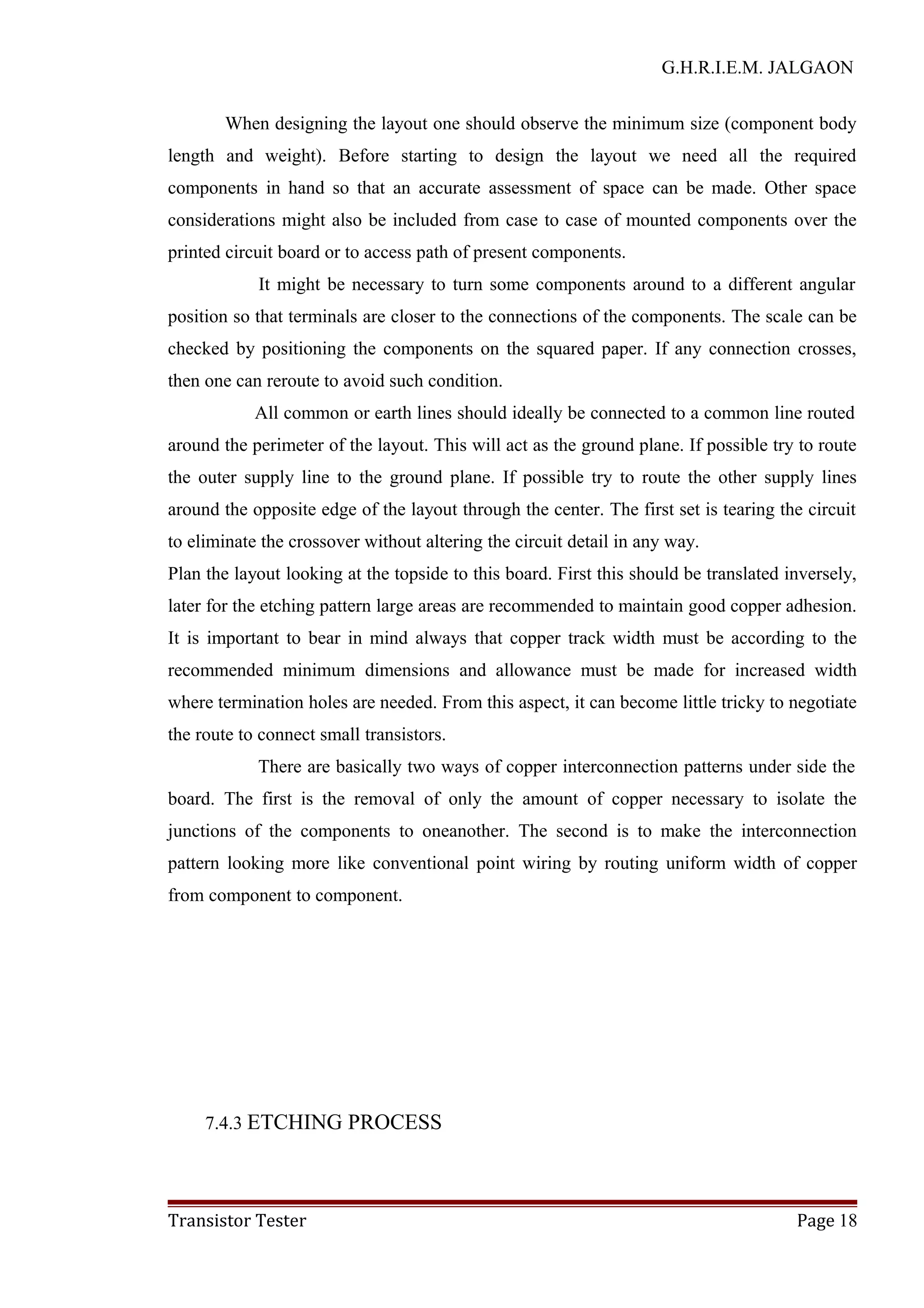 Transister Tester Project Report with Circuit Diagram | DOC