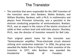 Transistor | PPT | Physics | Science