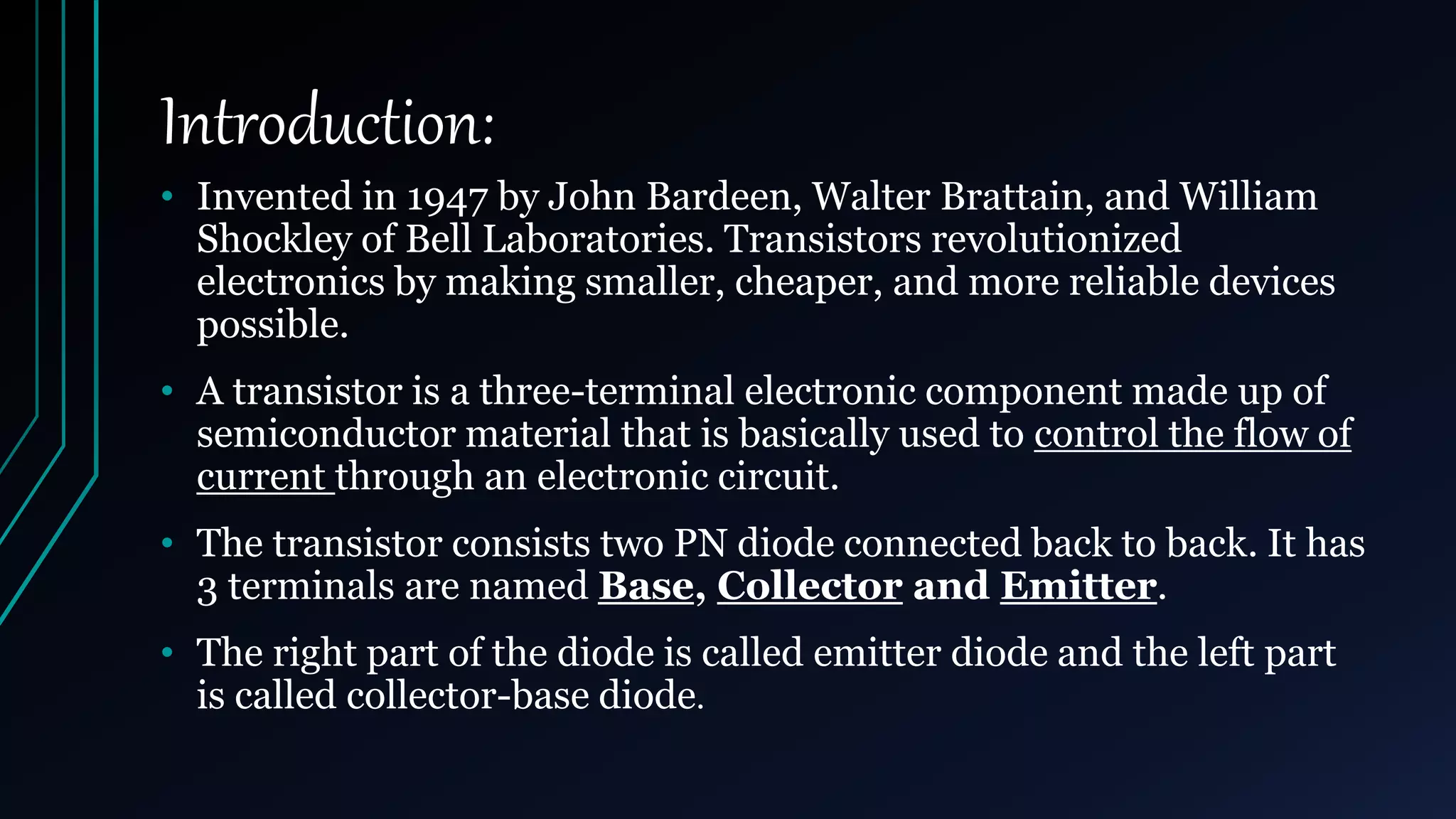 TRANSISTOR.pptx | Chemistry | Science