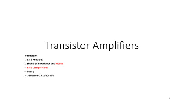 Transistor Amplifiers 2 Pptx