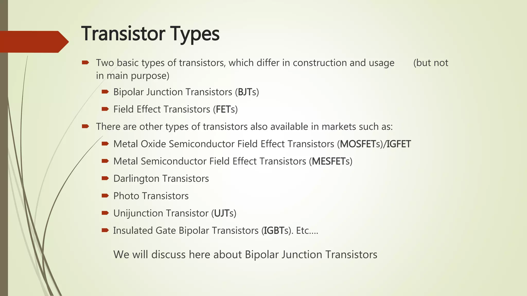 Transistor and it's working principle | PPTX | Consumer Electronics ...