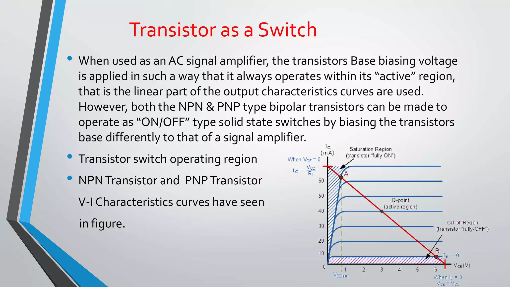 Transistor as a switch | PPTX