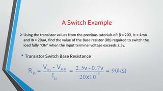 Transistor as a switch | PPTX