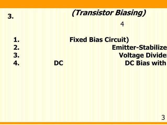 Transistor bias circuit | PPTX