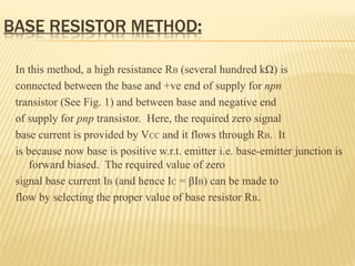 Transistor biasing | PPTX