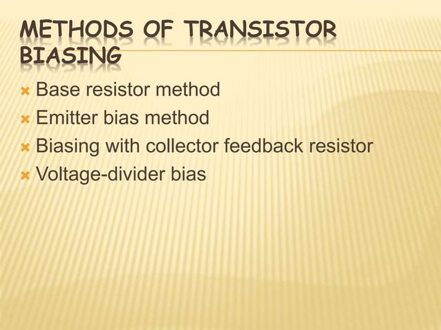 Transistor biasing