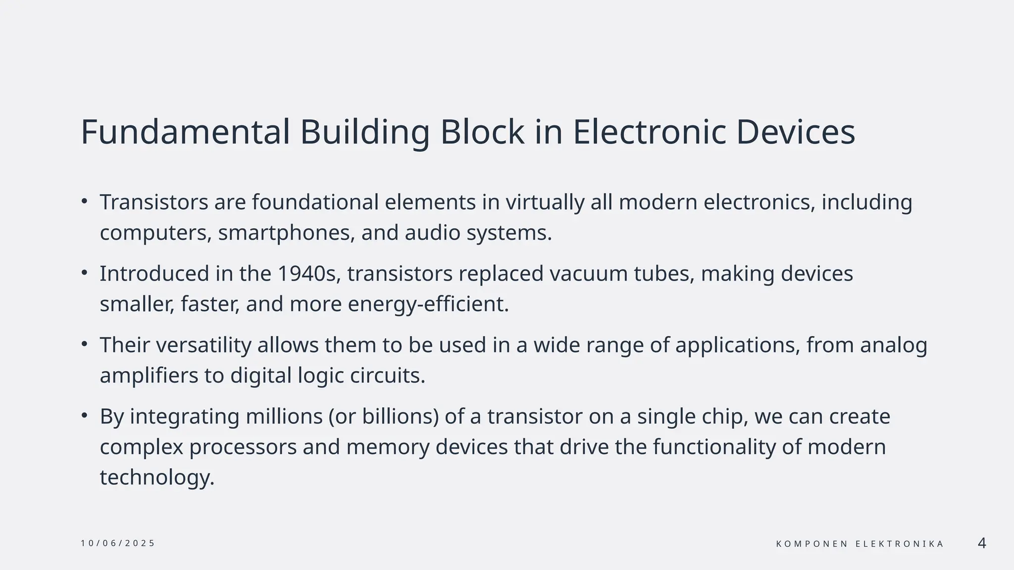 Transistor Bipolar - Komponen Elektronika | PPTX