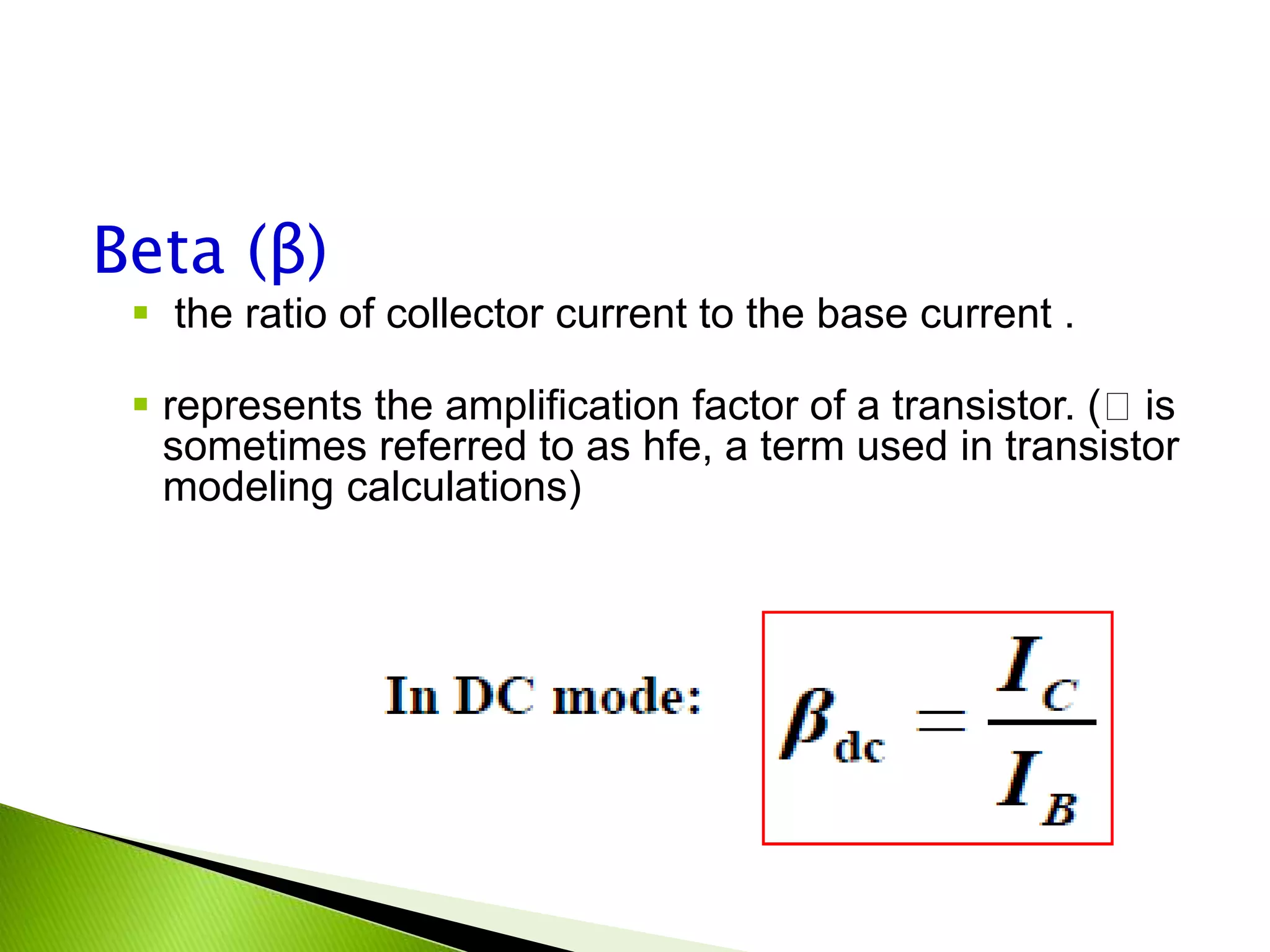 Bipolar Junction Transistor (BJT) DC and AC Analysis | PPTX