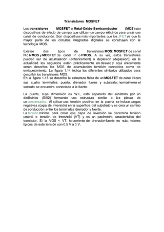 Transistor de efecto de campo mosfet y ffet | DOCX