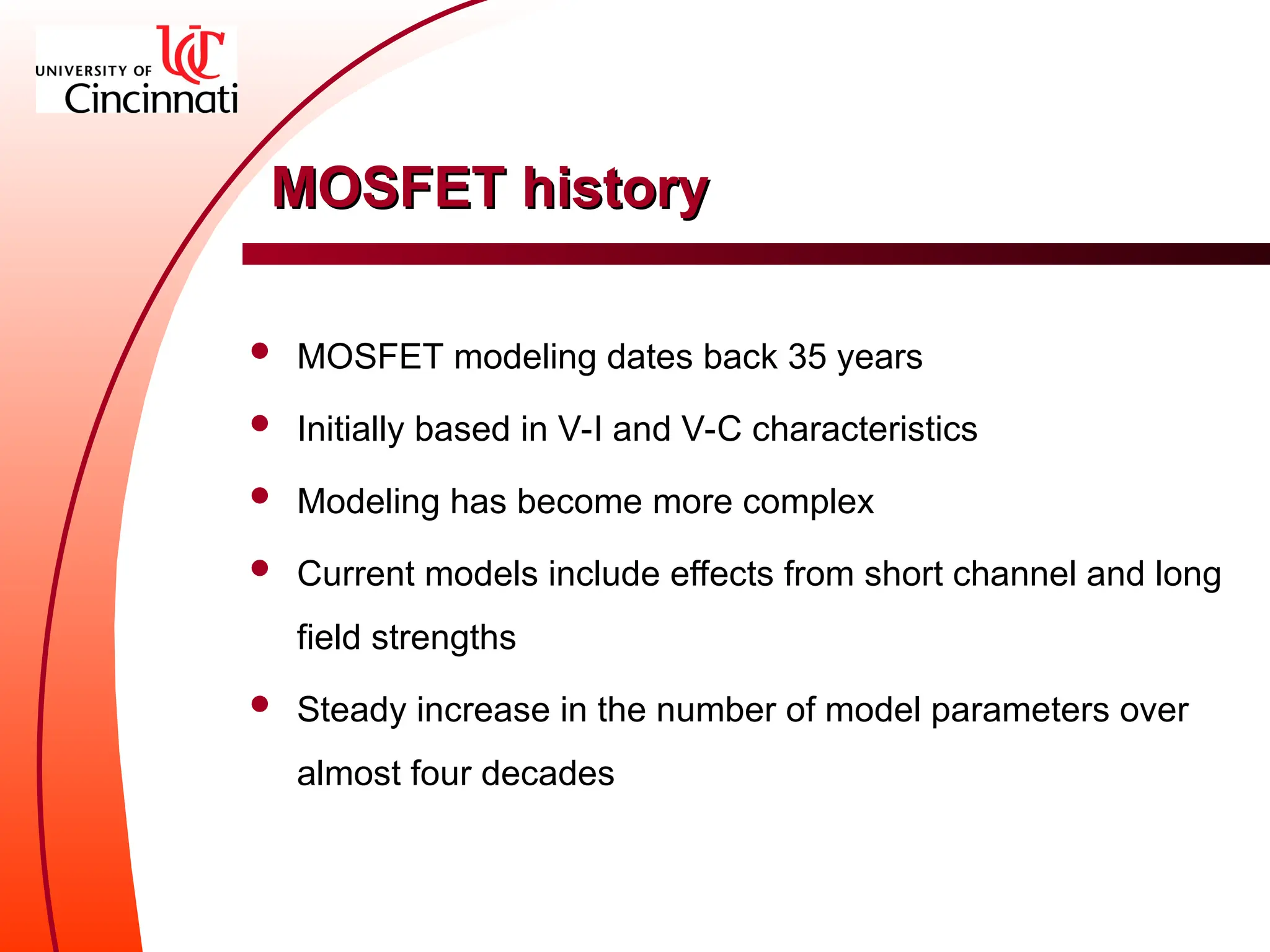MOSFET transistor models COMPARISON .ppt