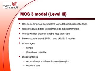MOSFET transistor models COMPARISON .ppt