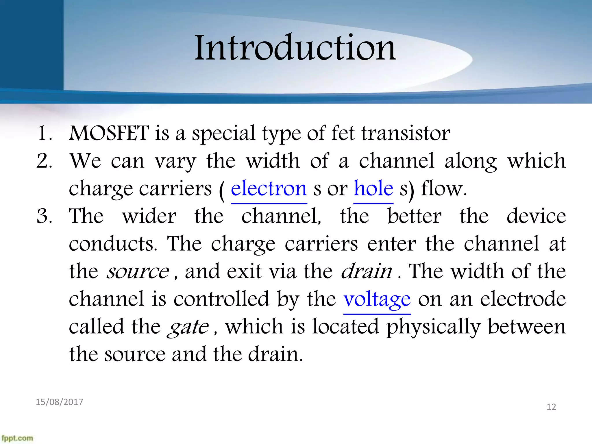Field Effect Transistor (FET) and it's Types | PPTX