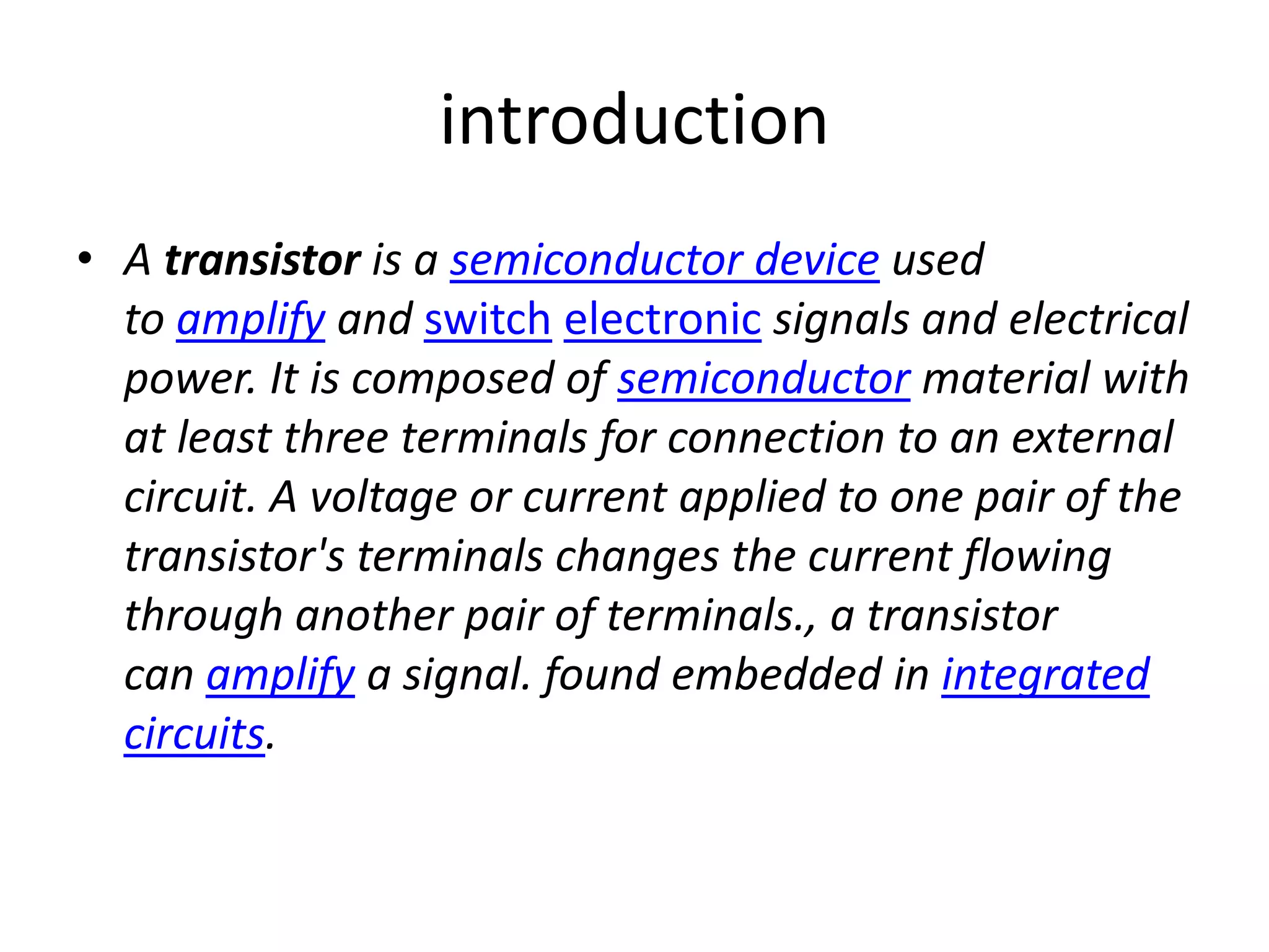Transistor notes | PPTX