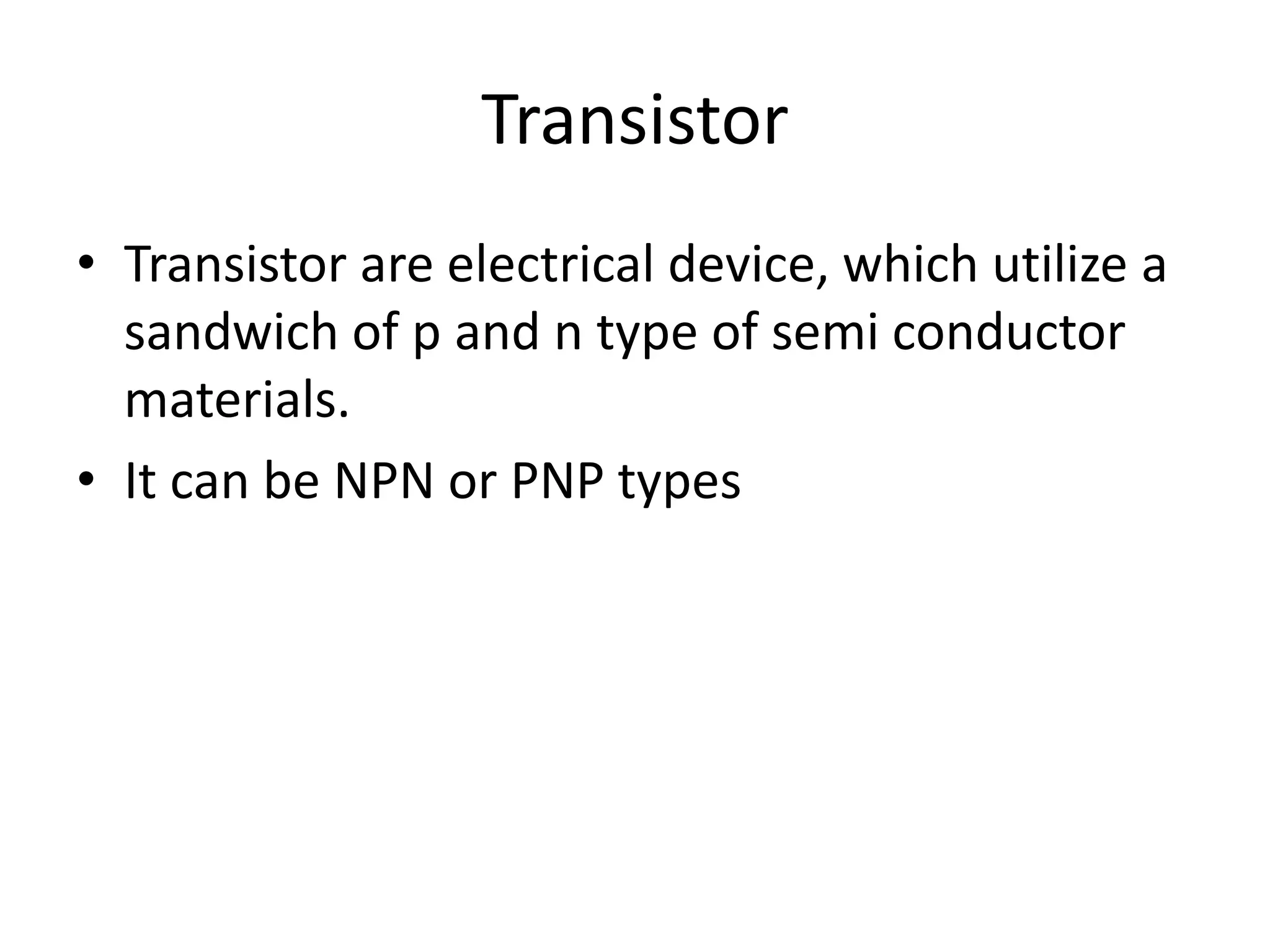 Transistor notes | PPTX