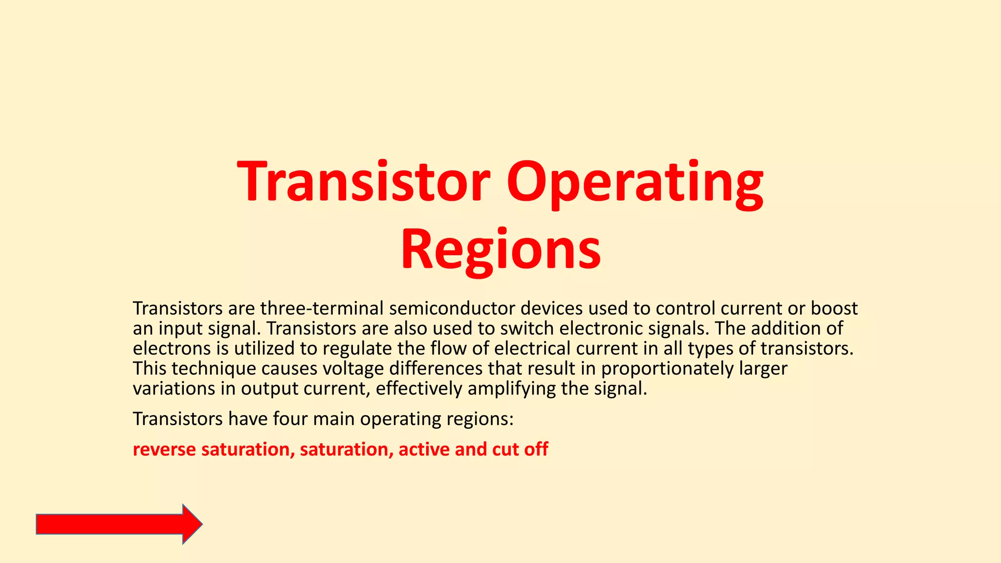 Transistor Operating Regions Ppt