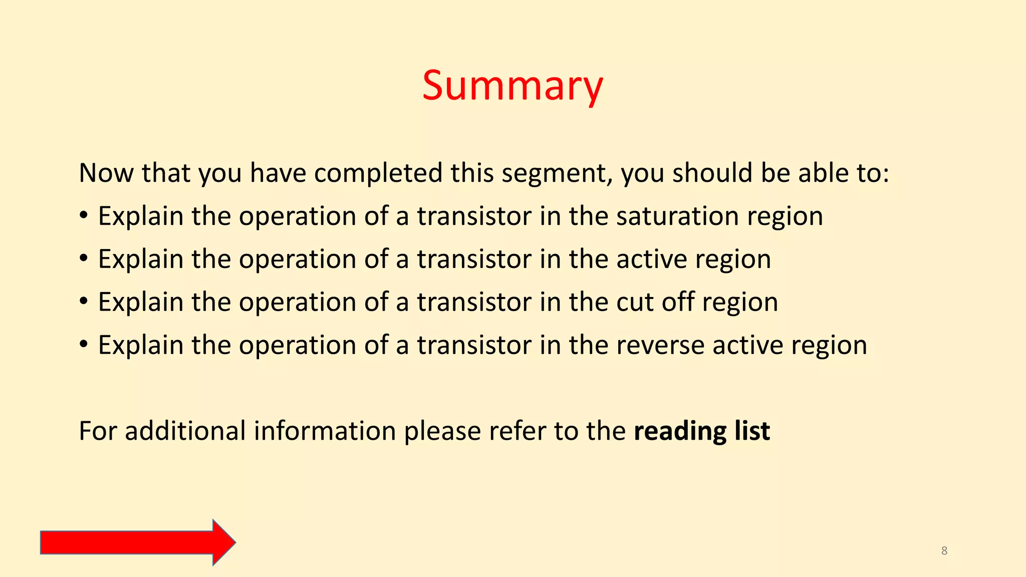 Transistor Operating Regions Ppt