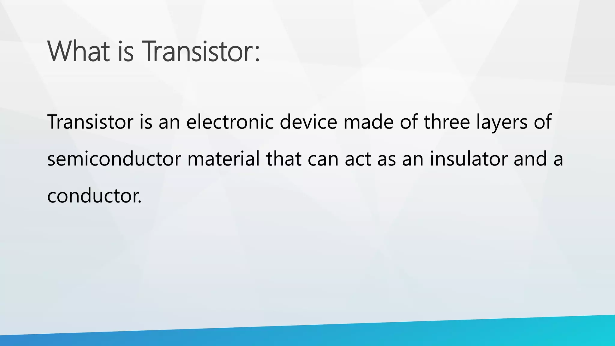 Transistors | PPT