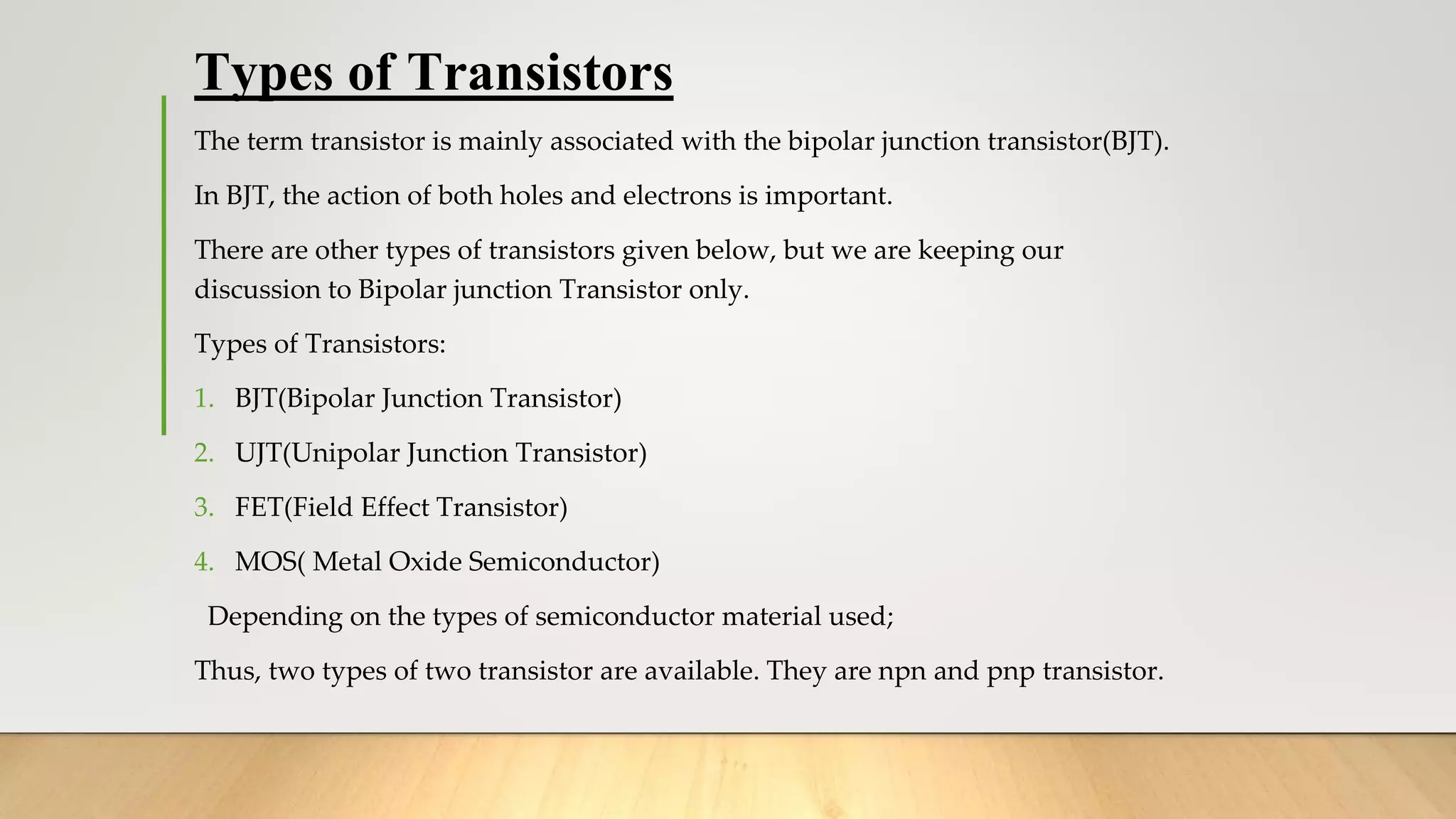 Transistors physics project | PPTX