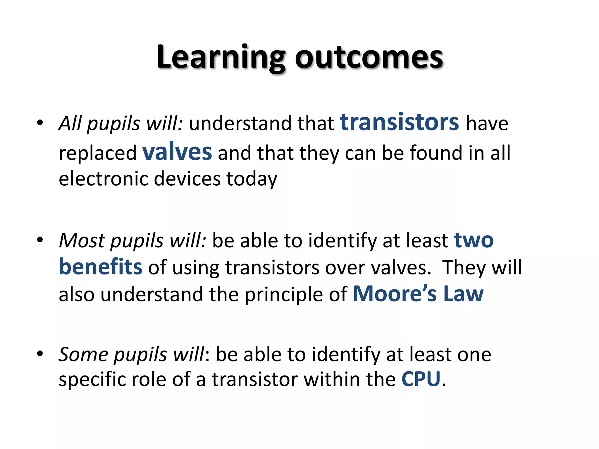 Transistors and Moore's law | PPTX