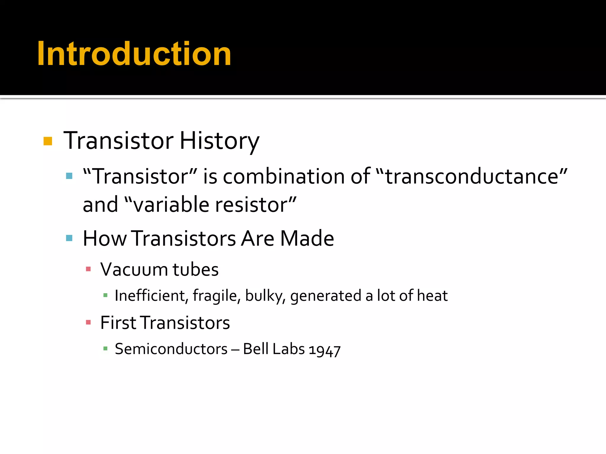 Transistors Basic Concept | PPT