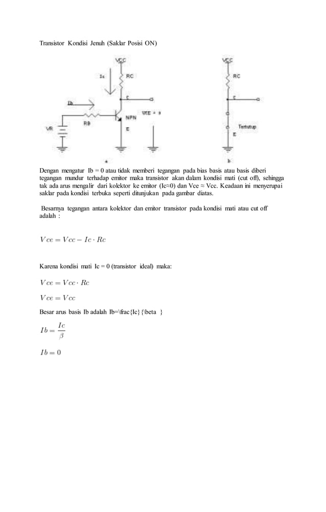 Transistor sebagai saklar | PDF