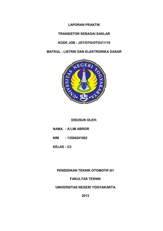 Transistor sebagai saklar a’lim abror c2 | DOCX