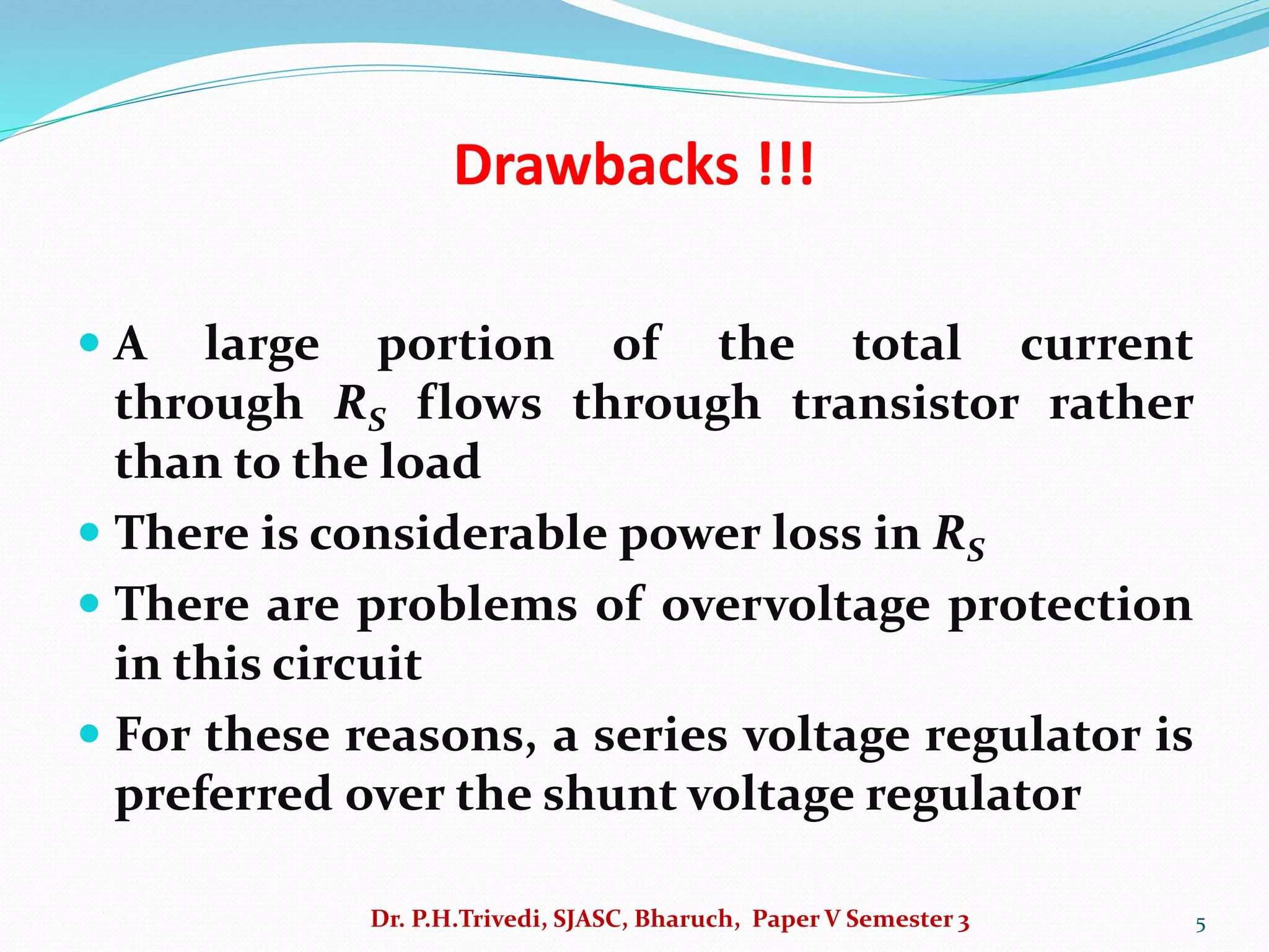 Transistor shunt regulator | PPTX
