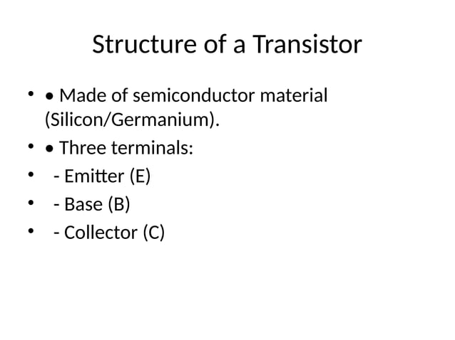 Bipolar Junction Transistors Presentation Pptx