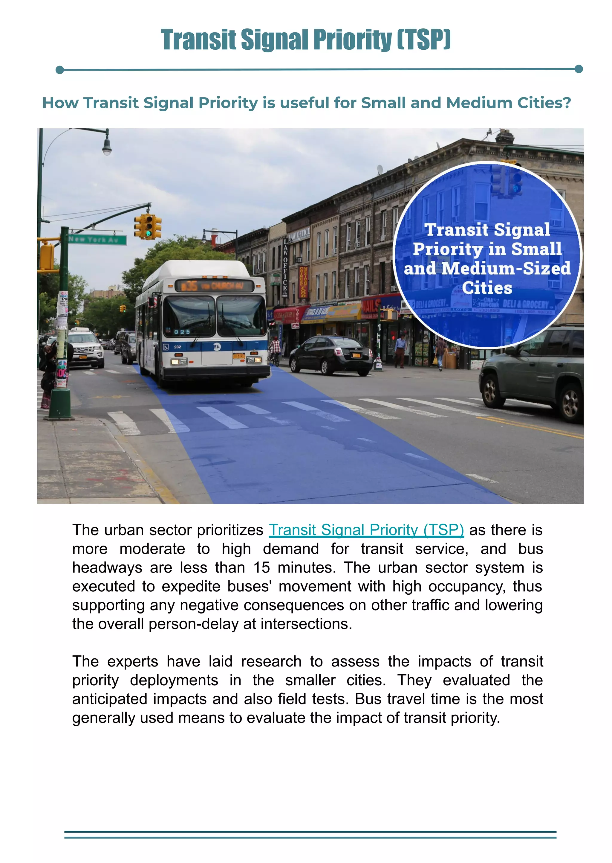 Transit Signal Priority TSP | PDF