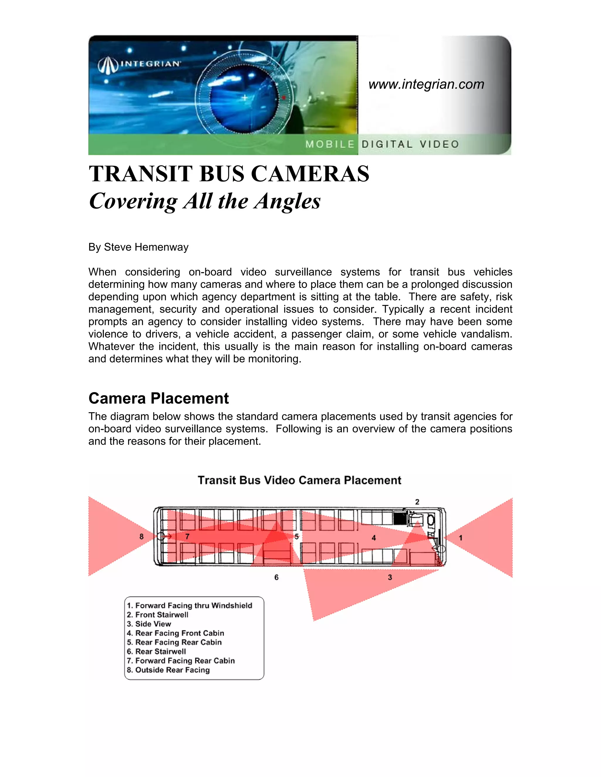 Transit bus cameras | PDF