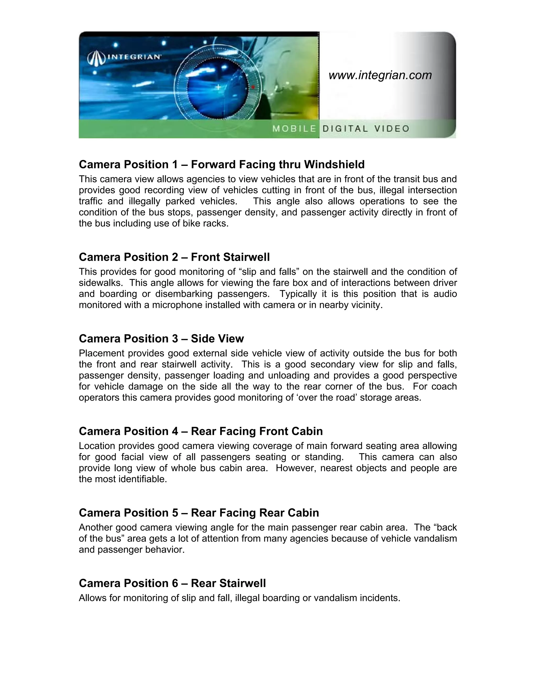 Transit bus cameras | PDF