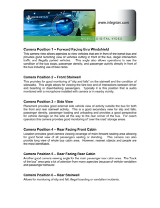 Transit bus cameras | PDF