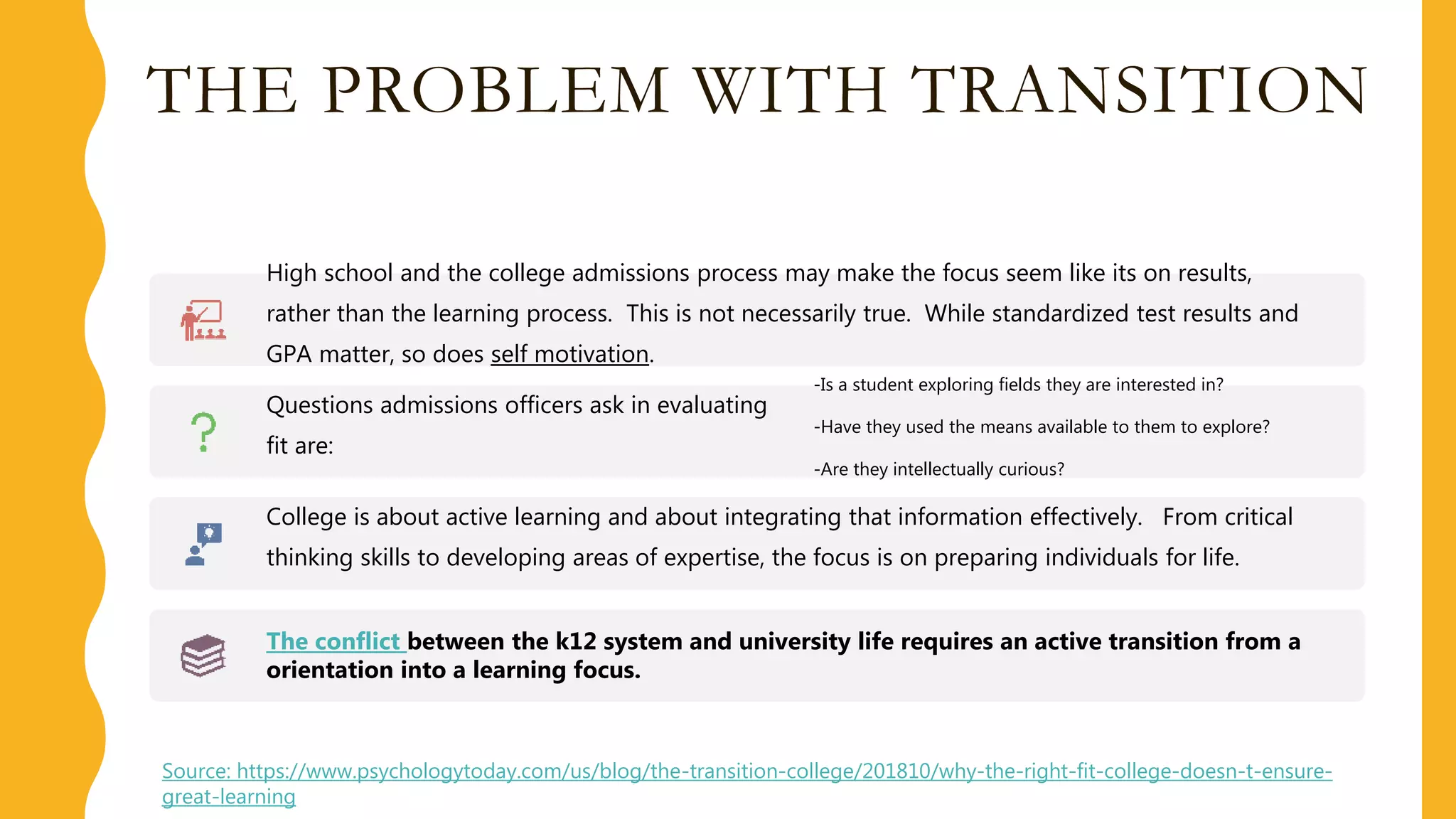 The Transition - Key to Success in College | PPT