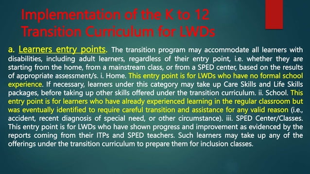 Transition-Curriculum-Packages.pptx | Career Planning | Careers