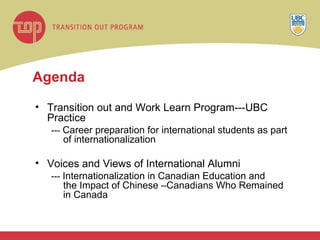 Transitioning Out and Internationalization | PPT