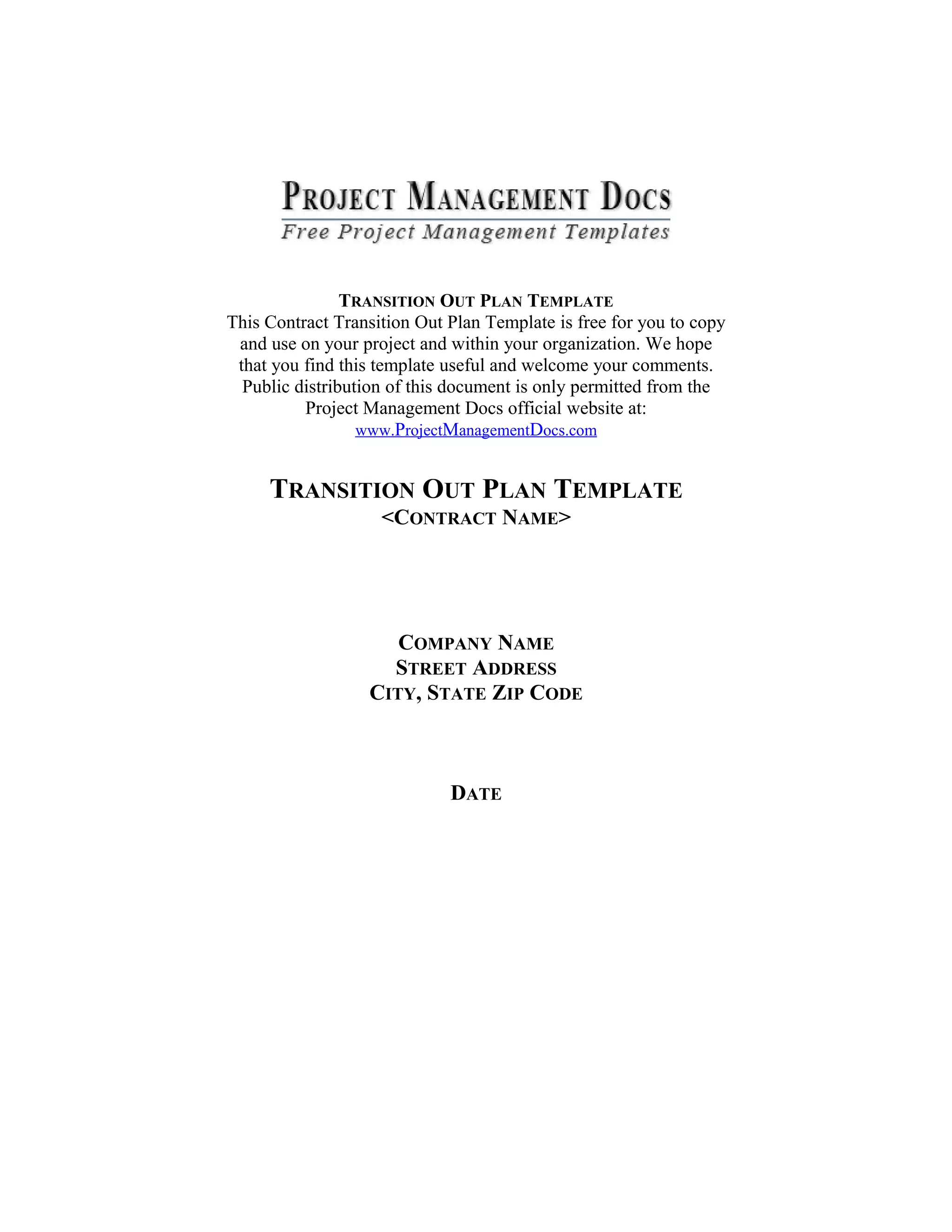 Transition out-plan | DOC