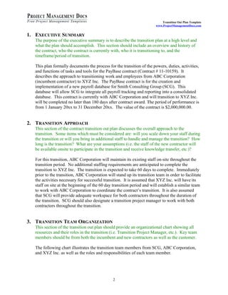Transition out-plan | DOC