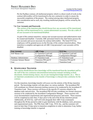 Transition out-plan | DOC