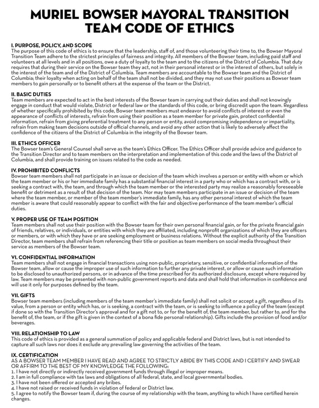 Transition team-code-of-ethics | PDF