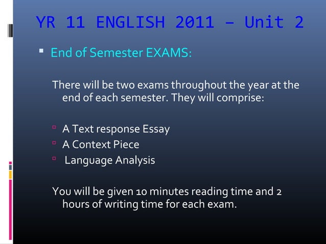 2010 Year 10 to 11 English Transition | PPT