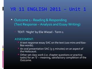2010 Year 10 to 11 English Transition | PPT
