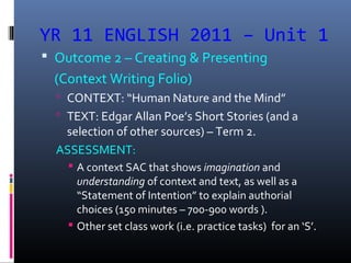 2010 Year 10 to 11 English Transition | PPT