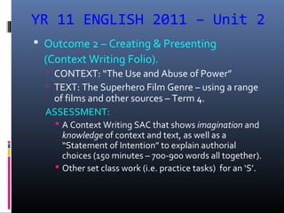 2010 Year 10 to 11 English Transition | PPT